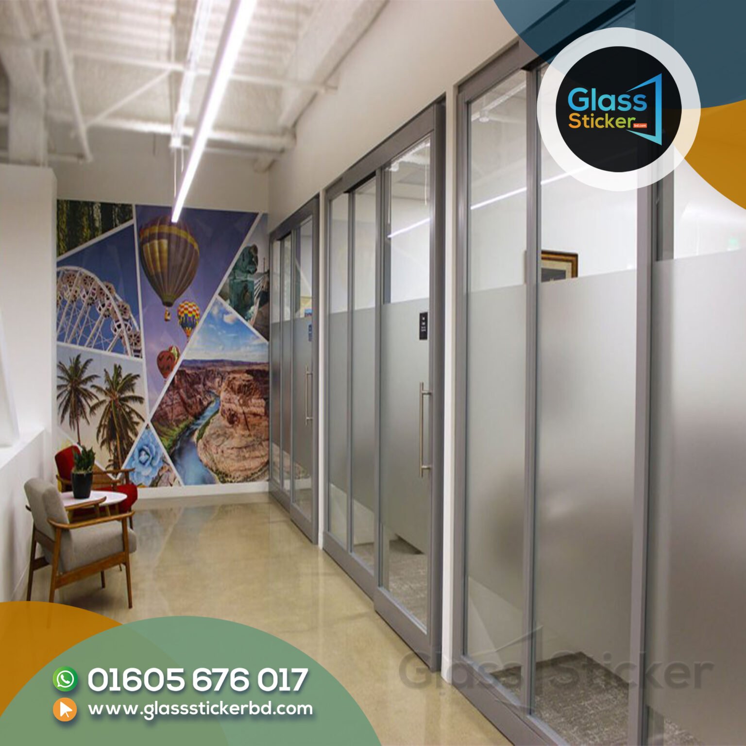 Office Window Glass Sticker - GLASS STICKER BD